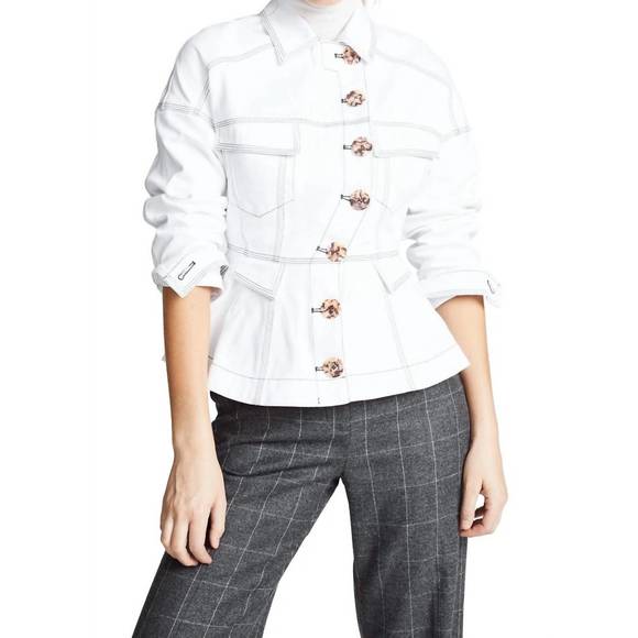 Acler | Jackets & Coats | New Acler Golding Denim Jacket In White | Poshmark